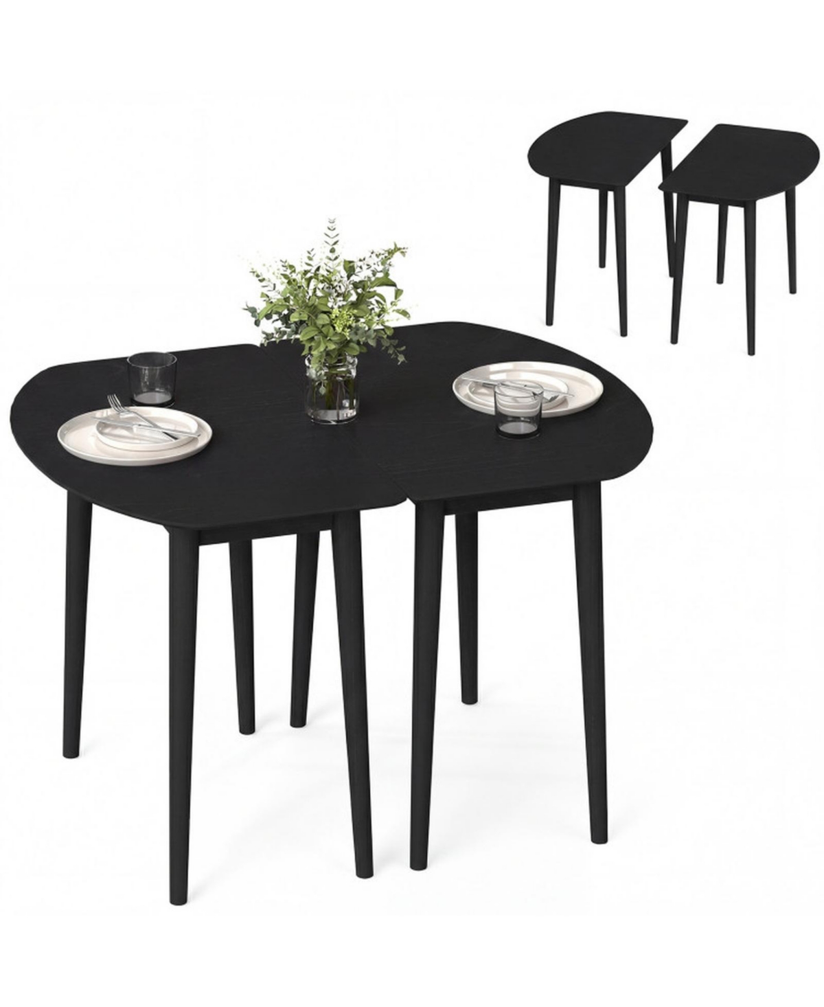 Click here for Sugift Extendable Oval Dining Table Set with 2 Hal... prices