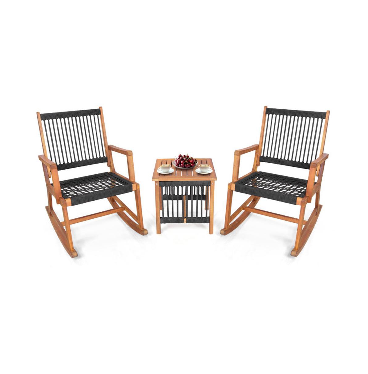 Click here for Boyel Living 3 Pieces Acacia Wood Rocking Bistro S... prices