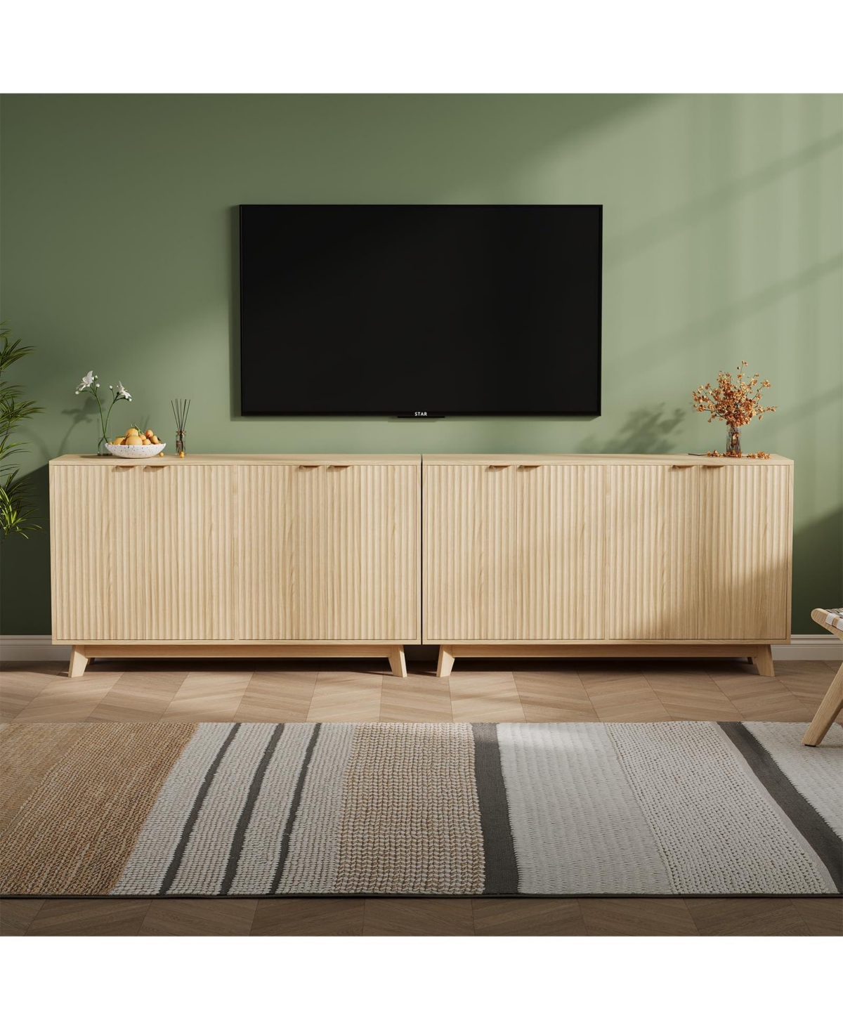 Click here for homfan 2 Set of 55.1 Sideboard with Storage  Moder... prices