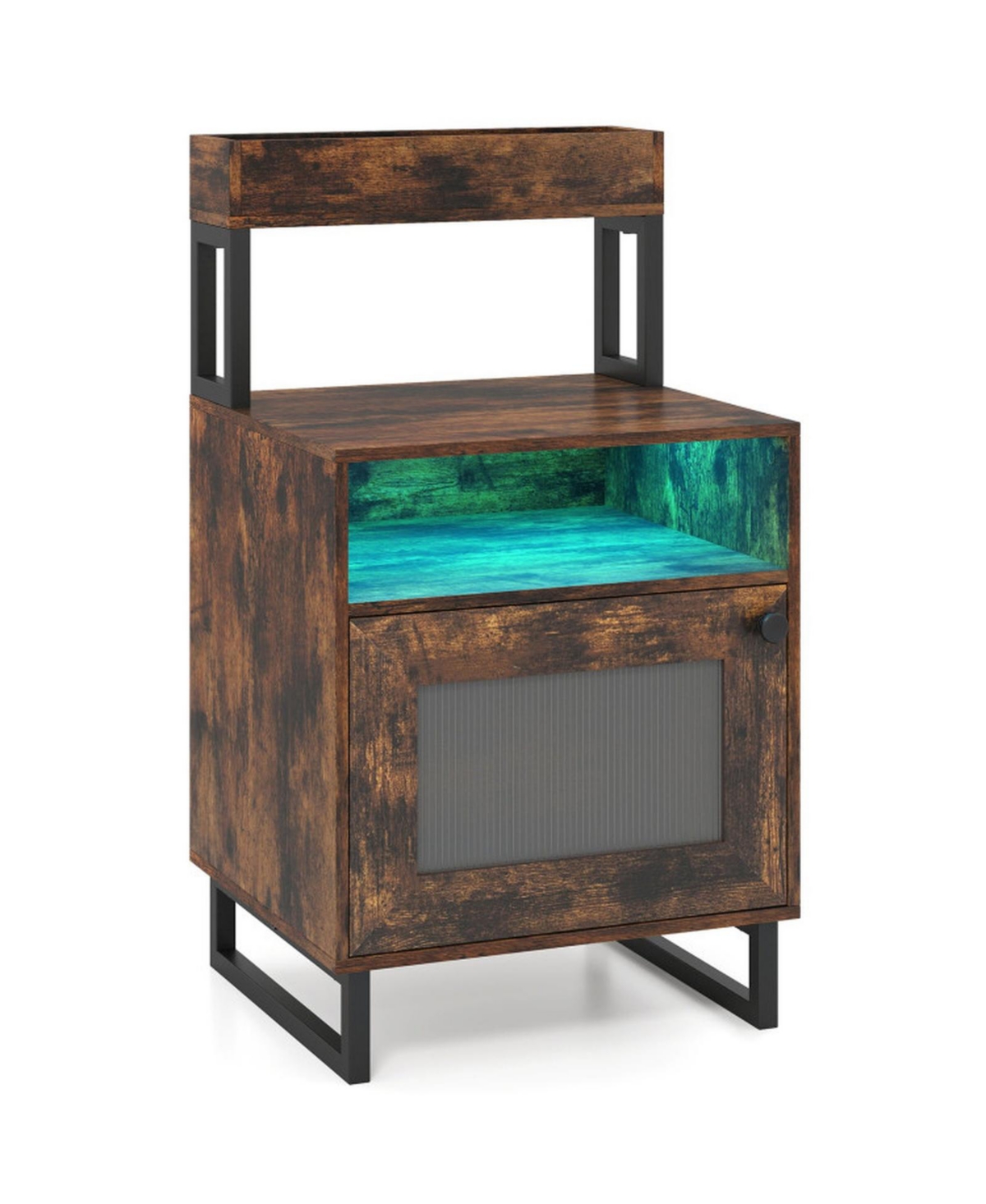 Click here for Sugift Led Nightstand with Top Tray Open Compartme... prices