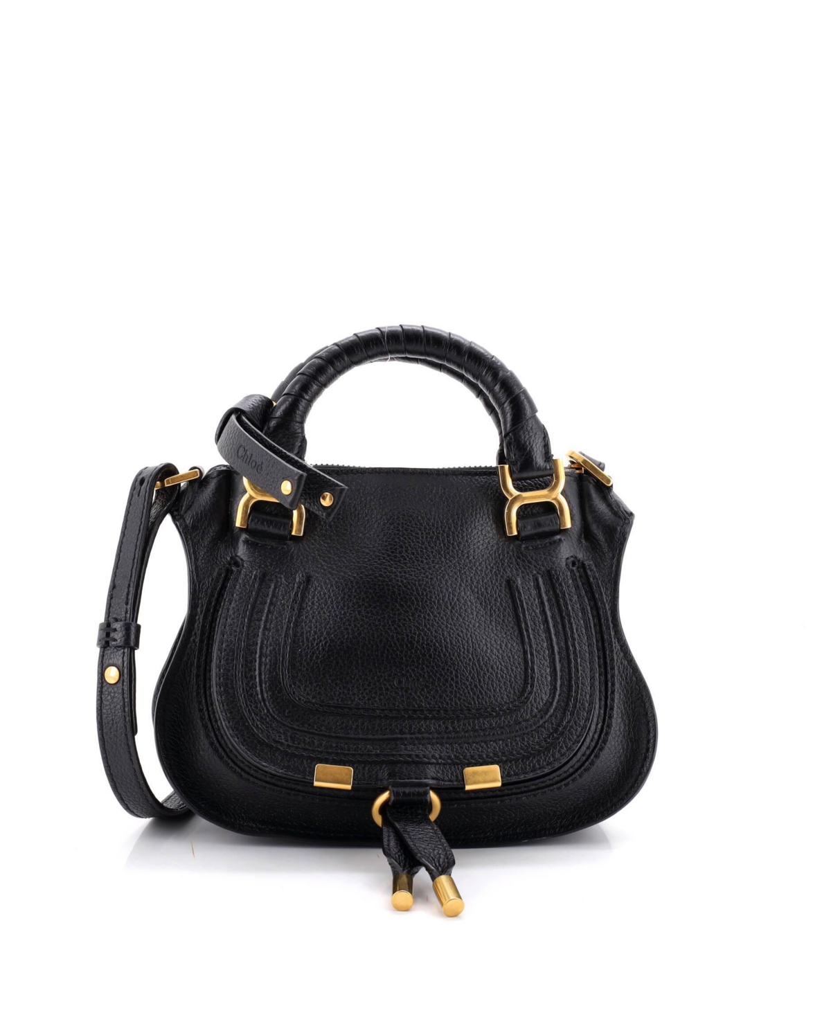 Click here for Pre-Owned Chloe Baby Marcie Satchel Leather - Blac... prices
