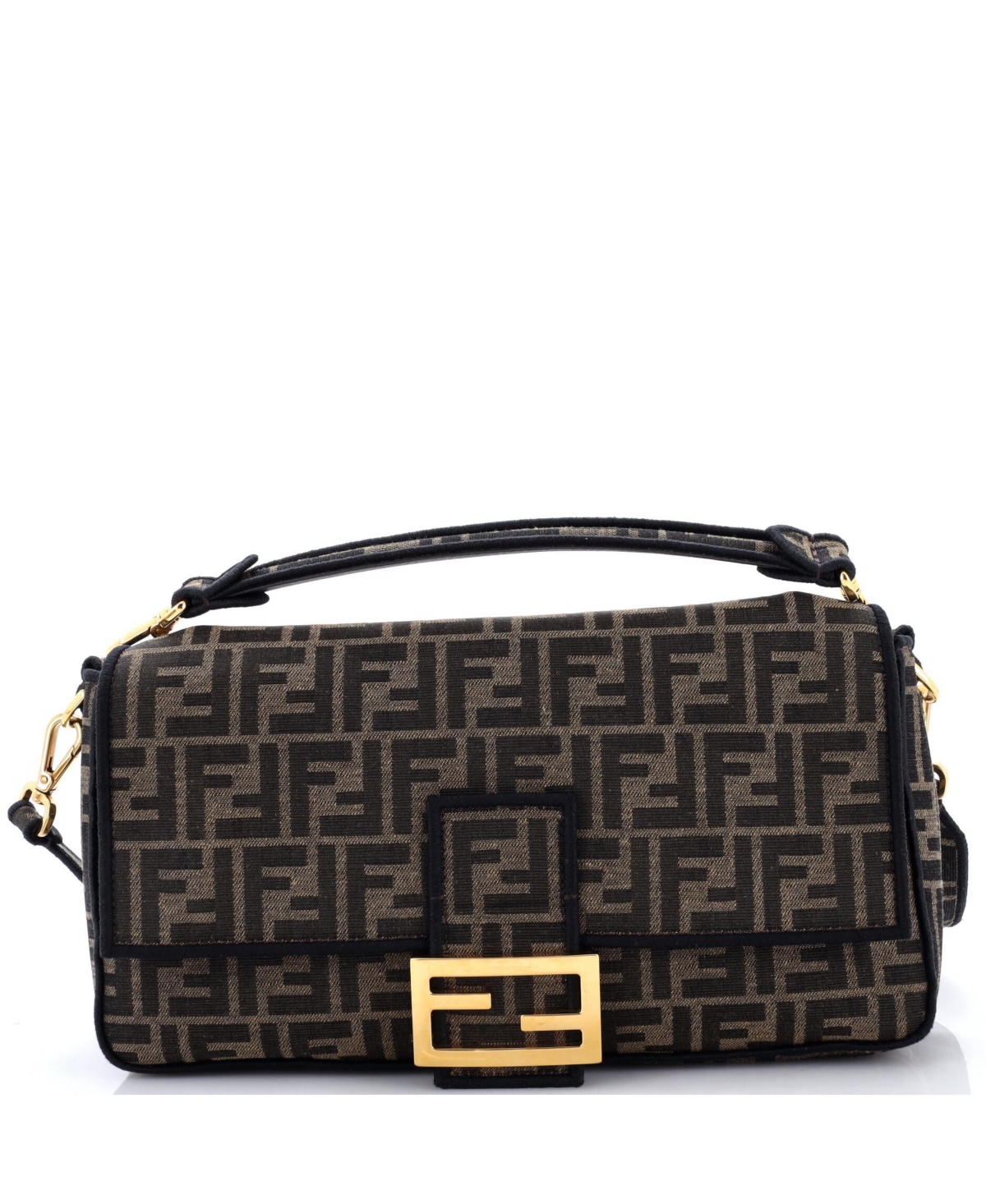 Click here for Pre-Owned Fendi Large Baguette Nm Bag Zucca Canvas... prices