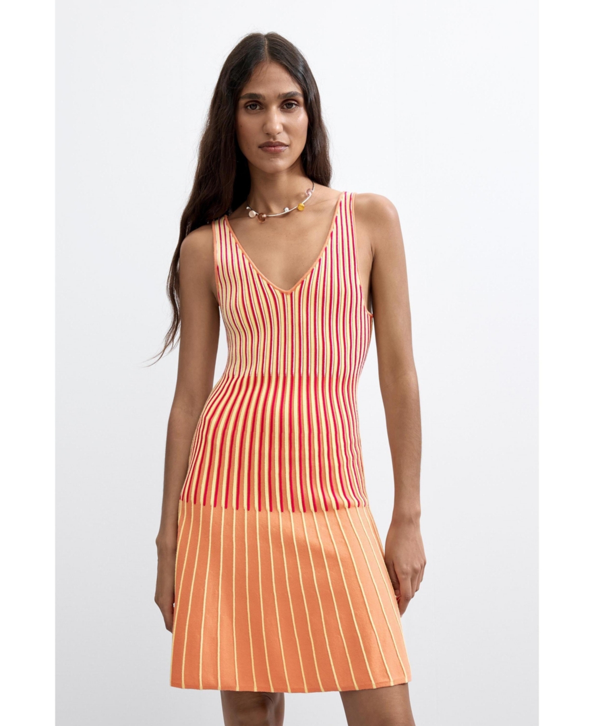 Click here for Desigual Womens Fit & Flare Striped Sleeveless Swe... prices