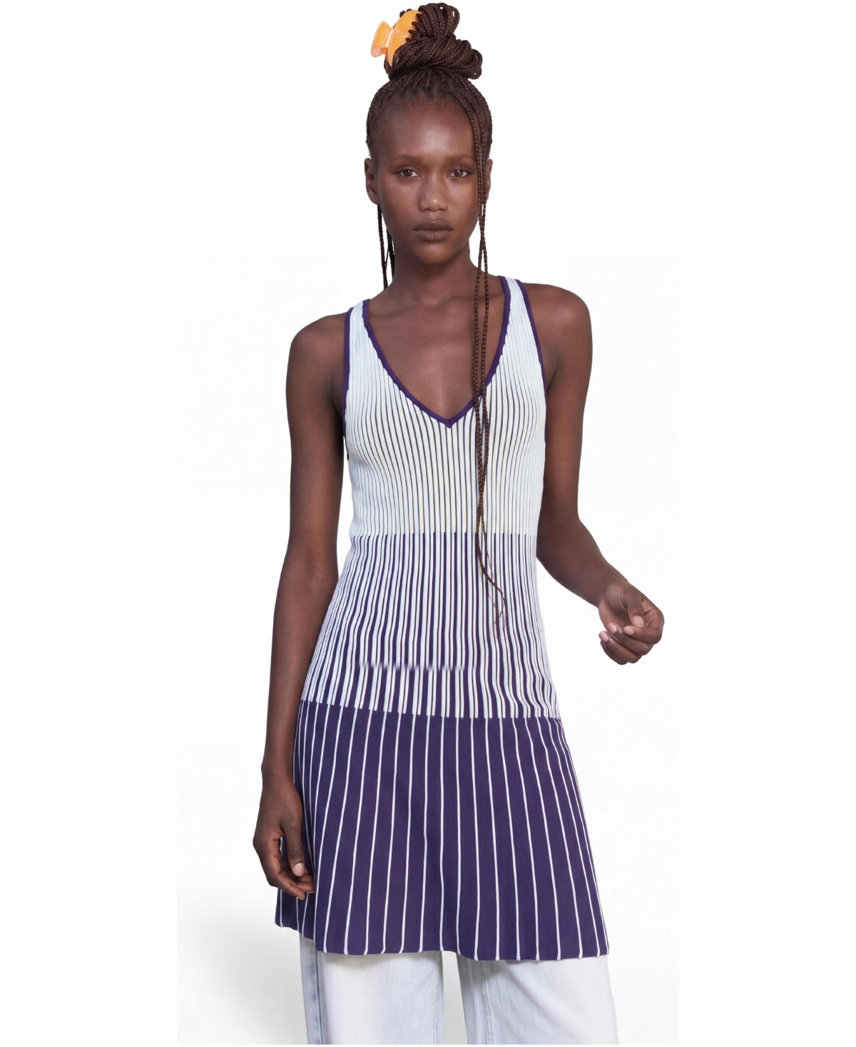 Click here for Desigual Womens Fit & Flare Striped Sleeveless Swe... prices