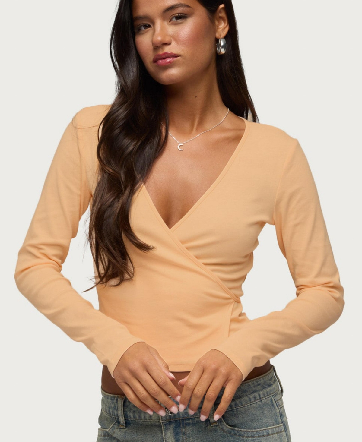 Click here for Edikted Womens Fonteyn Wrap Top - Orange prices