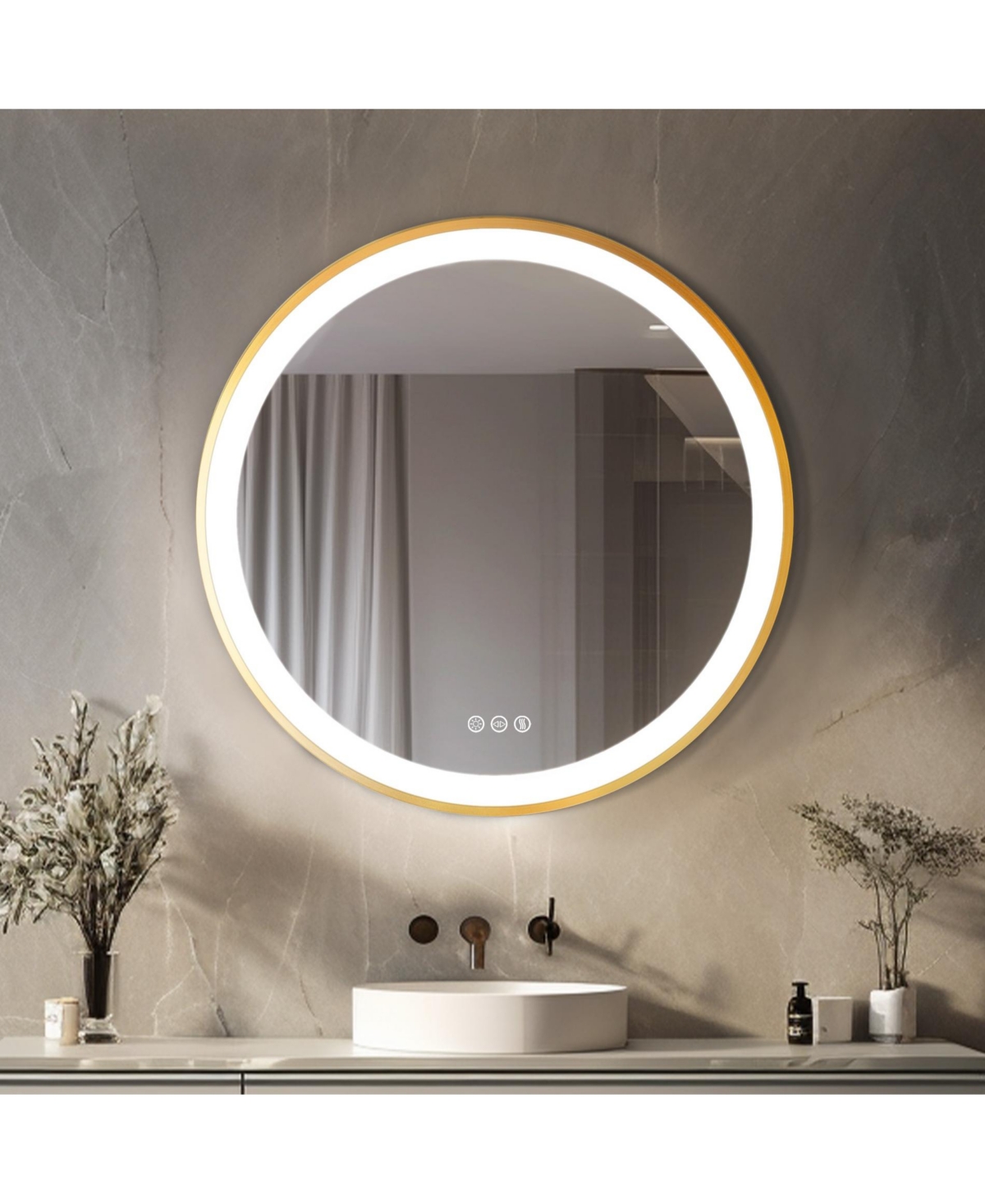 Click here for Luvodi 24 Round Metal Framed Lighted Mirror Anti-F... prices