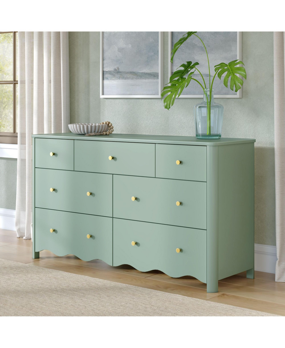 Click here for Plank+Beam Sutton 7 Drawer Dresser - Meadow green prices