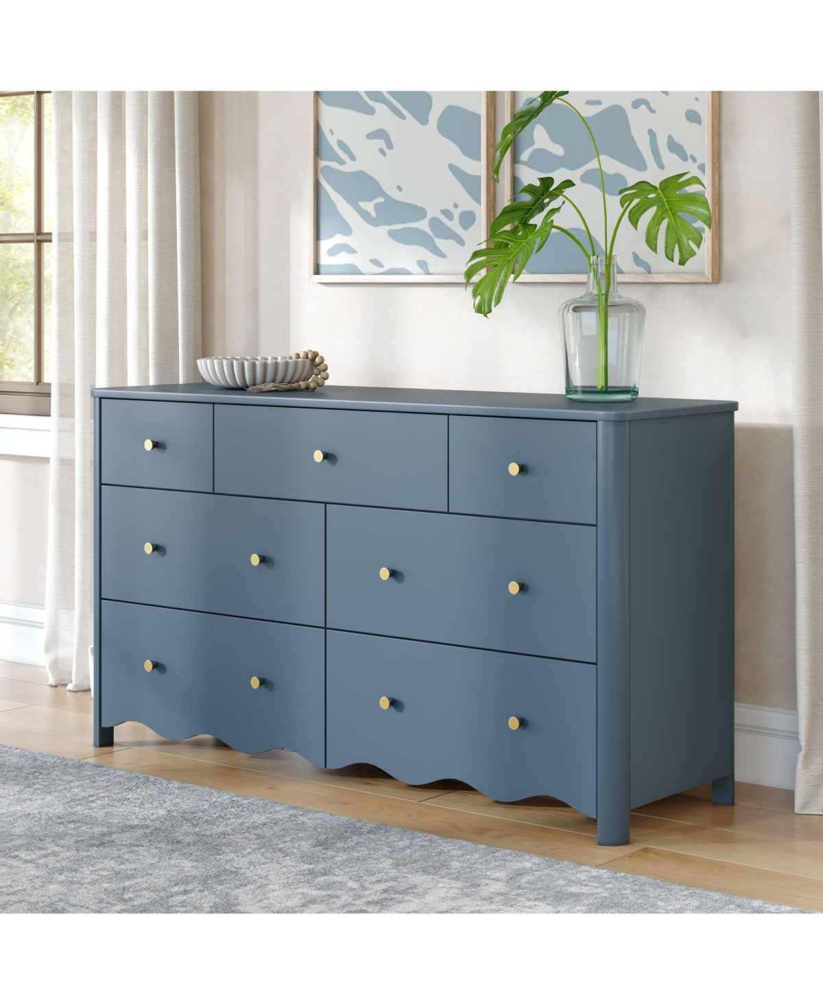Click here for Plank+Beam Sutton 7 Drawer Dresser - Misty blue prices