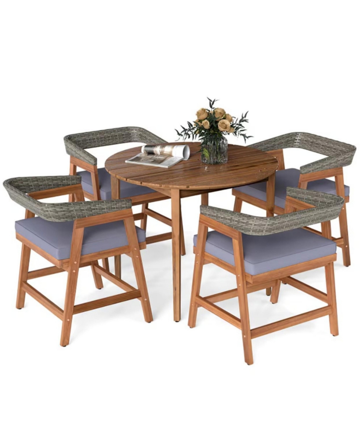 Click here for Yiortwo Patio Dining Set Acacia Wood Table Chairs... prices