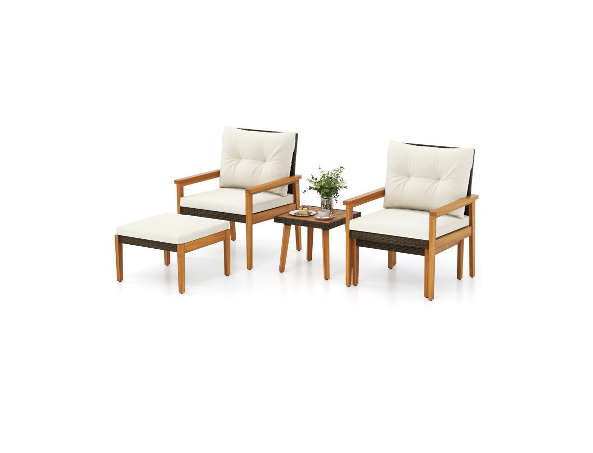 Click here for Boyel Living 5 Piece Rattan Furniture Set with Squ... prices