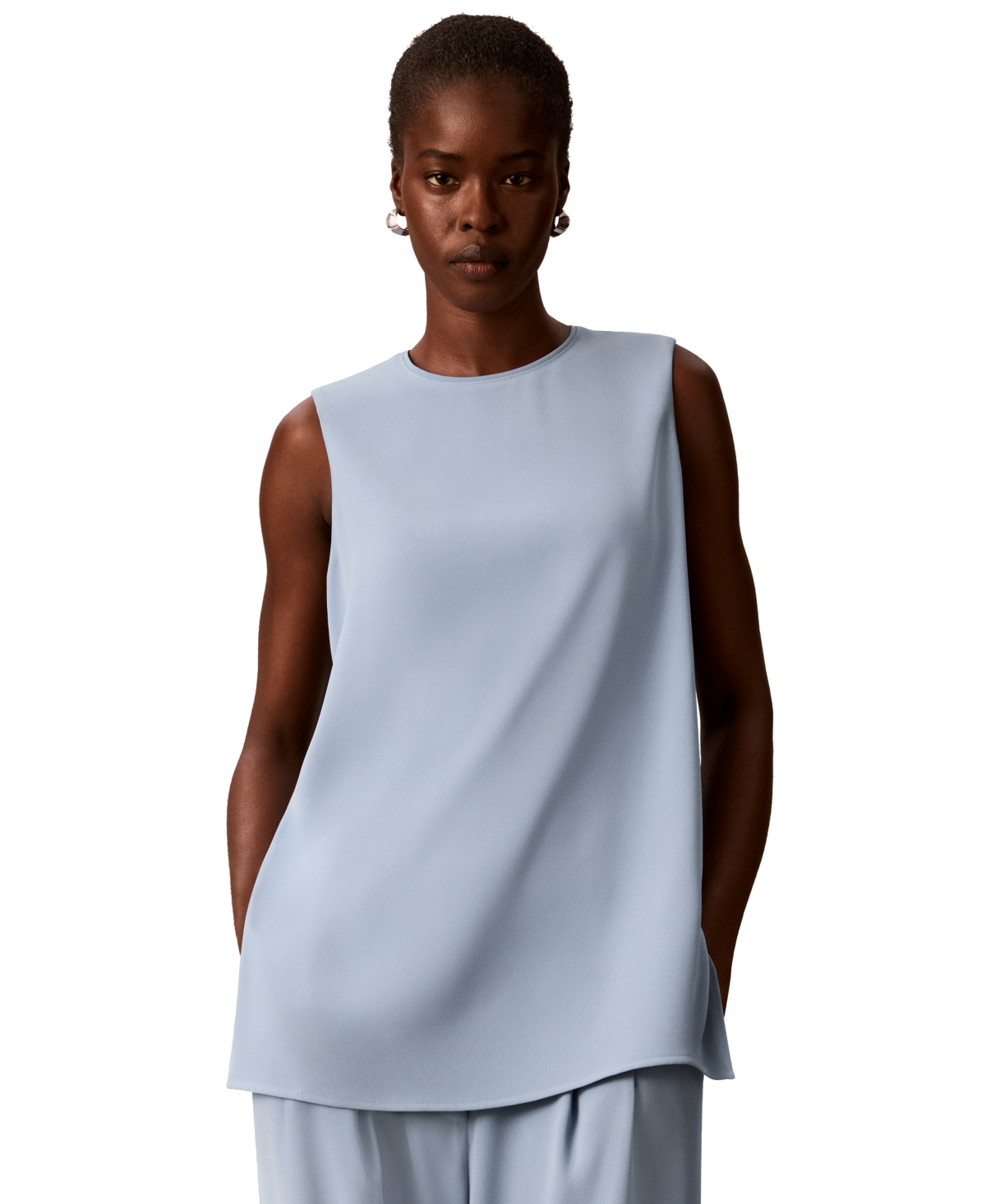 Click here for Calvin Klein Womens Crewneck Sleeveless Top - Blue... prices