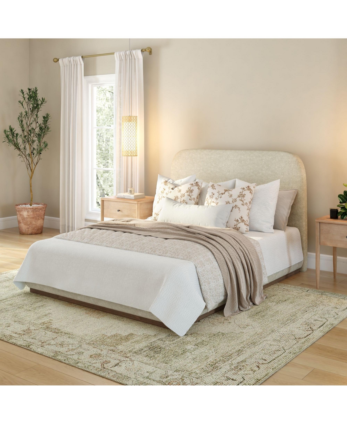 Click here for Plank+Beam Ashland Upholstered Bed (Queen) - Oatme... prices