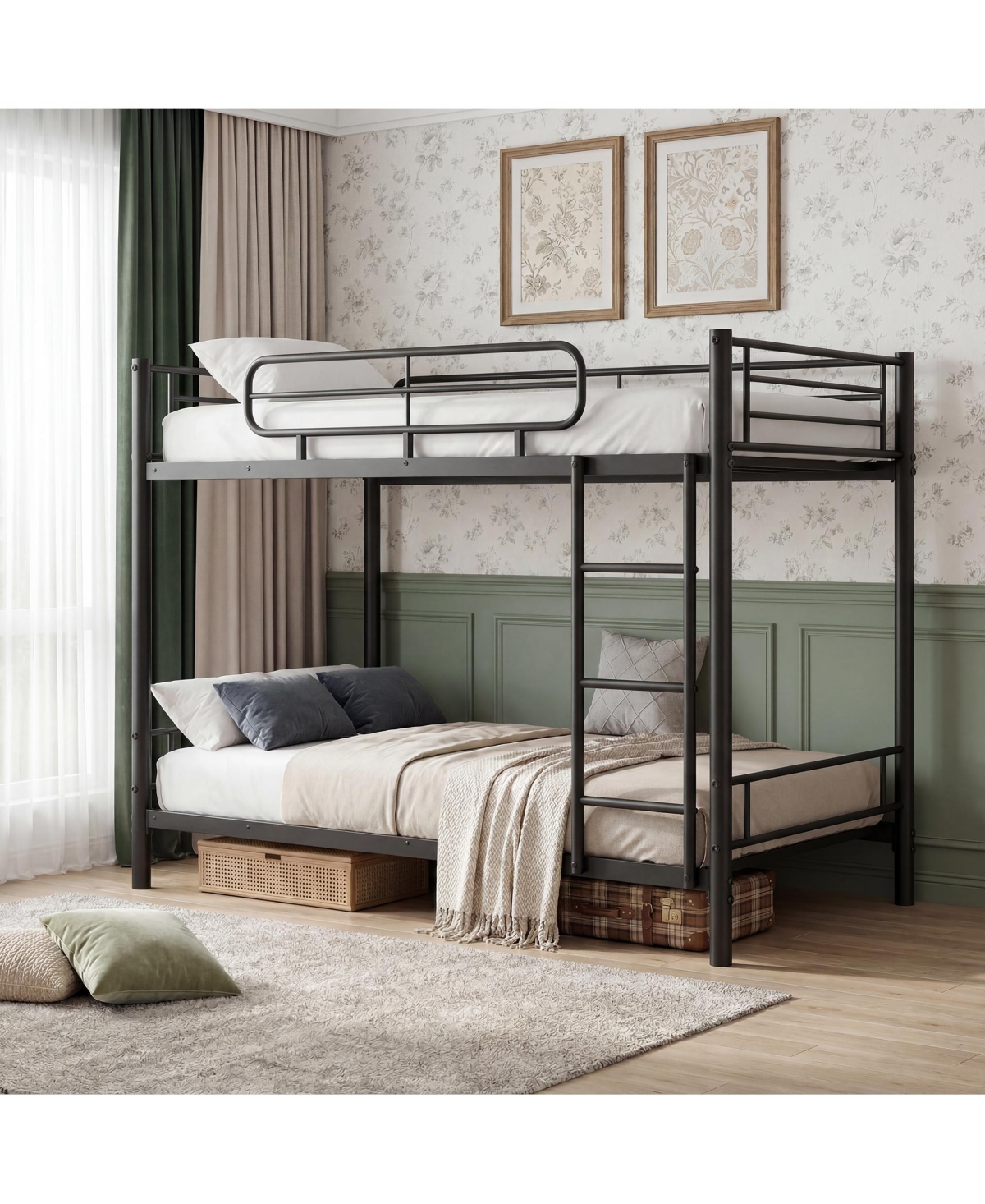 Click here for homfan Heavy Duty Twin Over Twin Iron Bunk Bed  Hi... prices