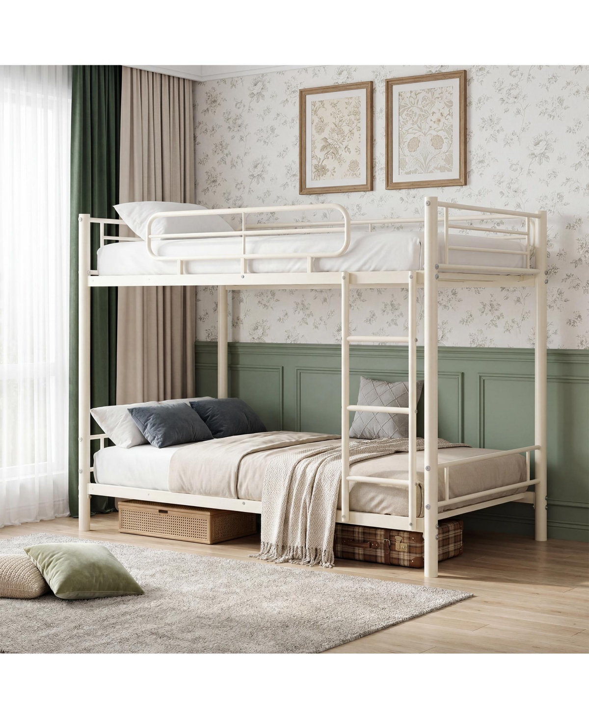 Click here for homfan Heavy Duty Twin Over Twin Iron Bunk Bed  Hi... prices