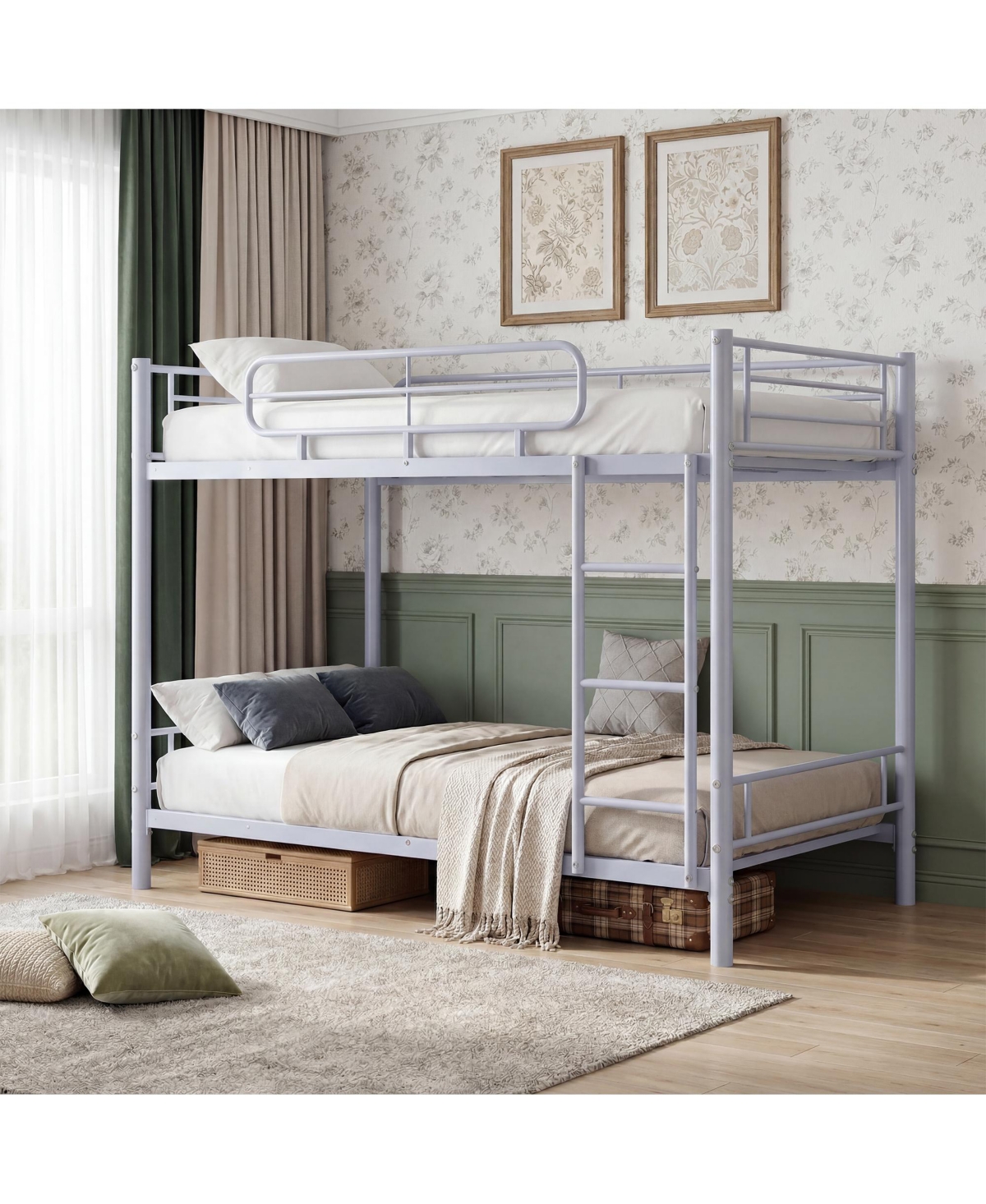Click here for homfan Heavy Duty Twin Over Twin Iron Bunk Bed  Hi... prices