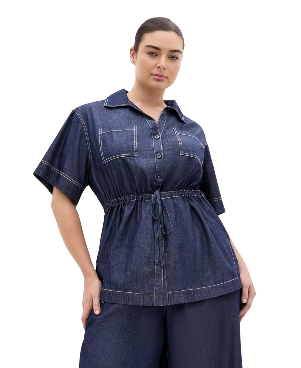 Click here for City Chic Womens Plus Size Mikayla Cotton Denim Sh... prices