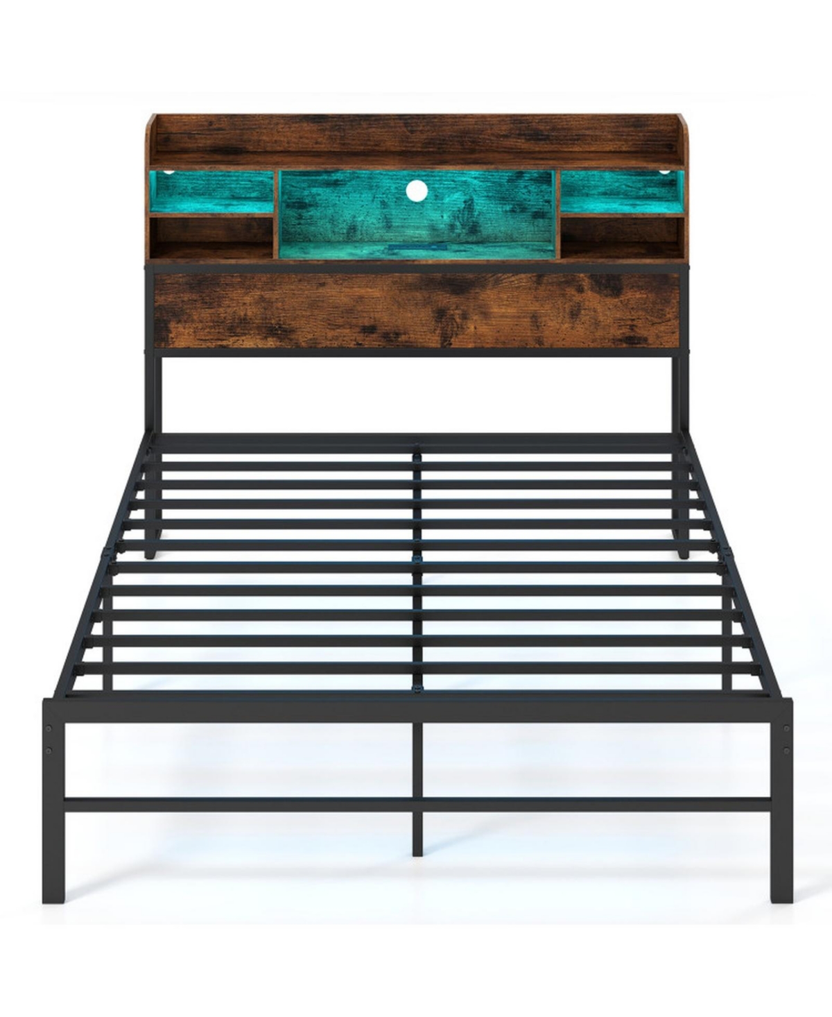 Click here for Sugift Metal Platform Bed with Led Headboard and C... prices