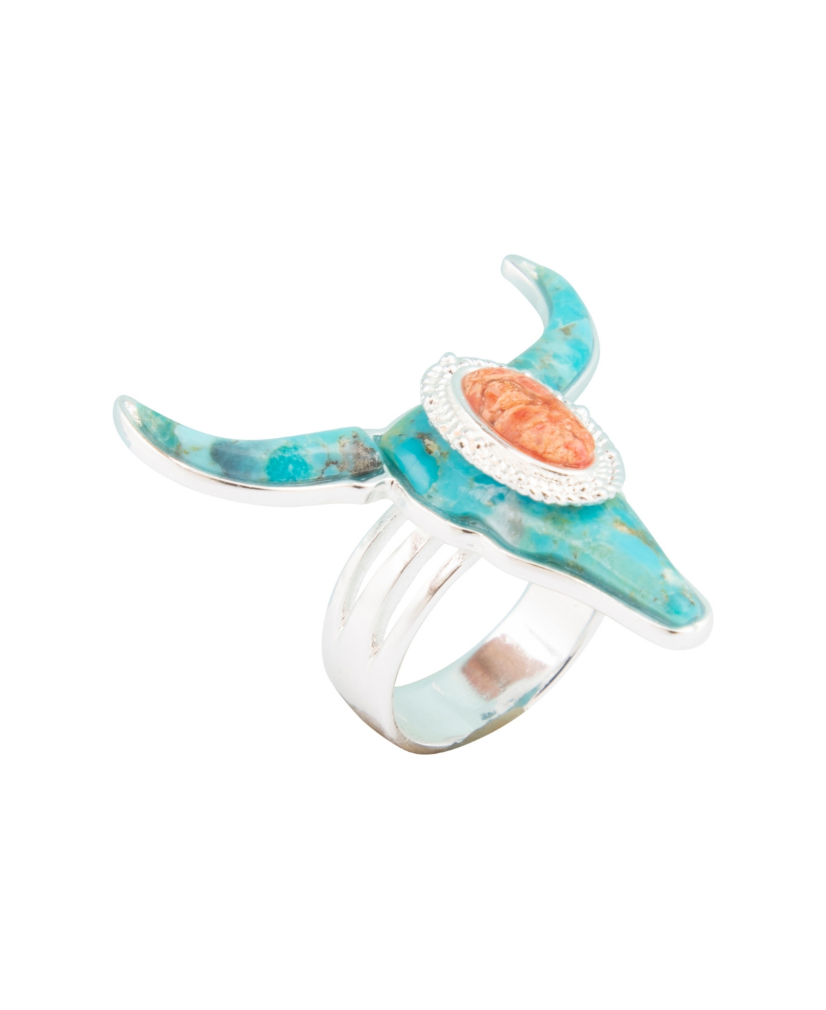 Click here for Barse Longhorn Blue Turquoise Golden Ring - Turquo... prices