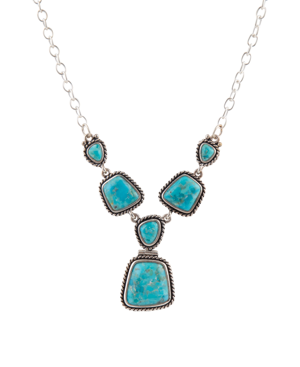 Click here for Barse Earth and Sky-Blue Turquoise Silver Necklace... prices