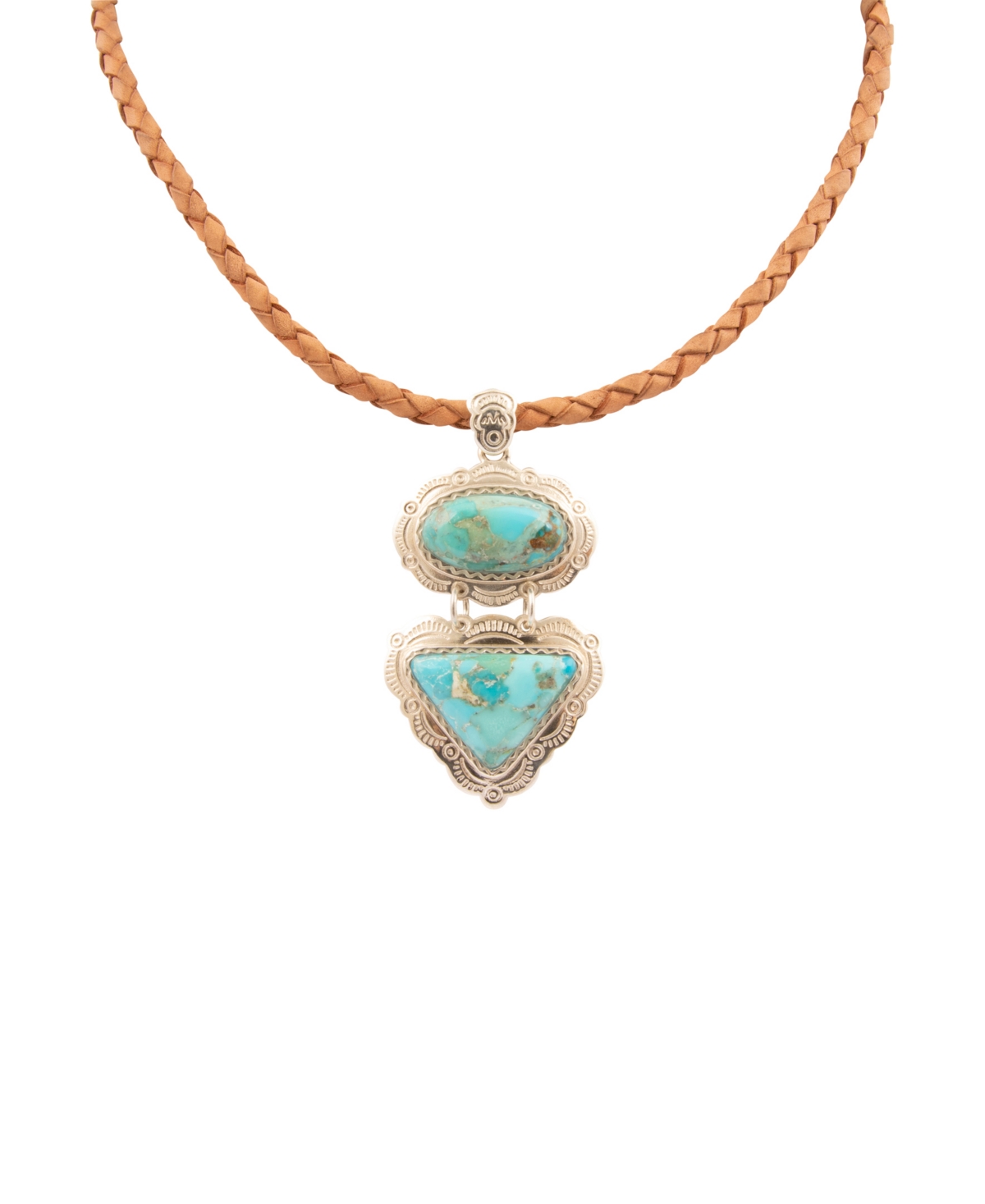 Click here for Barse Bronco Blue Turquoise Silver Concho Pendant... prices