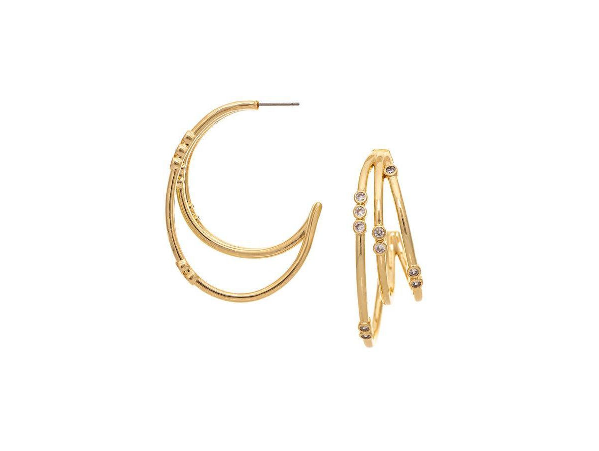 Click here for Rivka Friedman 18K Gold Plated Multi Hoop Earrings... prices