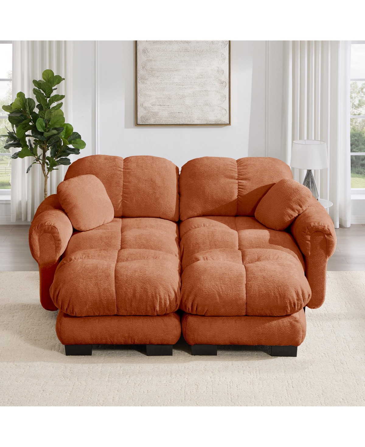 Click here for Boyel Living Chenille Cloud L-Shaped Loveseat Sofa... prices