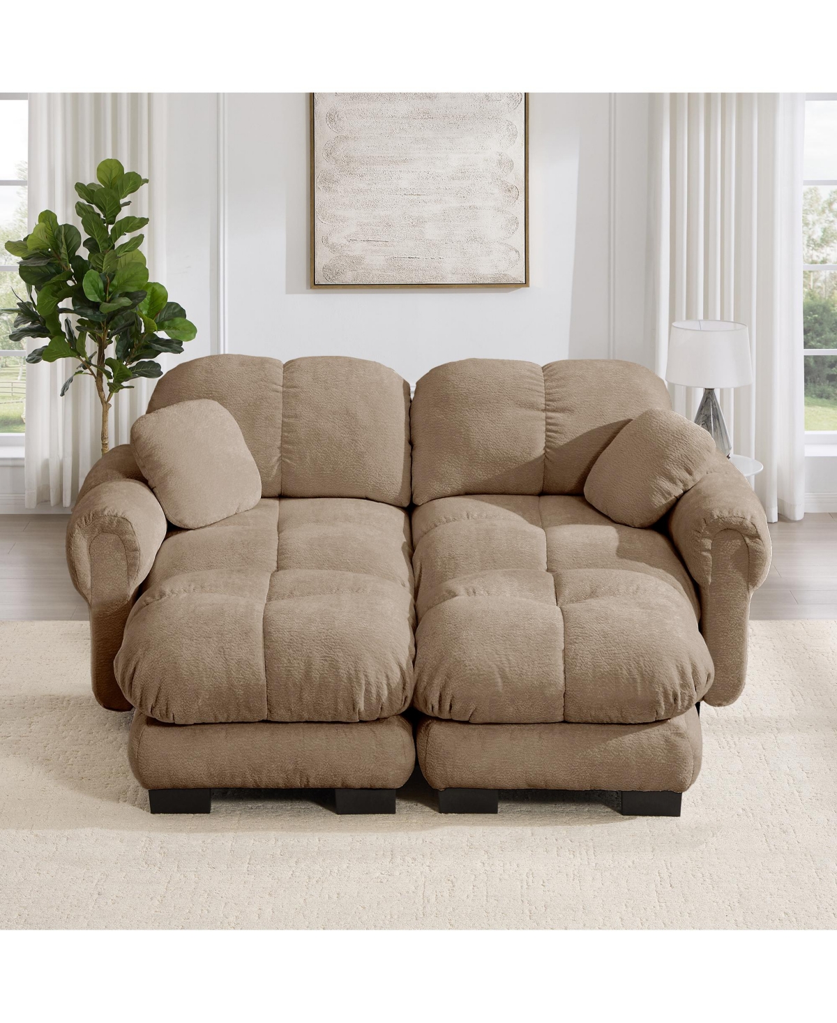 Click here for Boyel Living Chenille Cloud L-Shaped Loveseat Sofa... prices