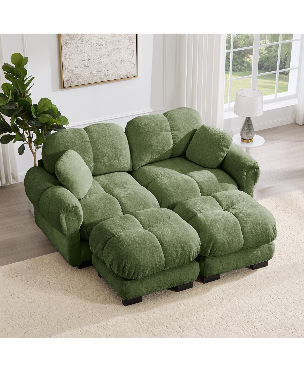 Click here for Boyel Living Chenille Cloud L-Shaped Loveseat Sofa... prices