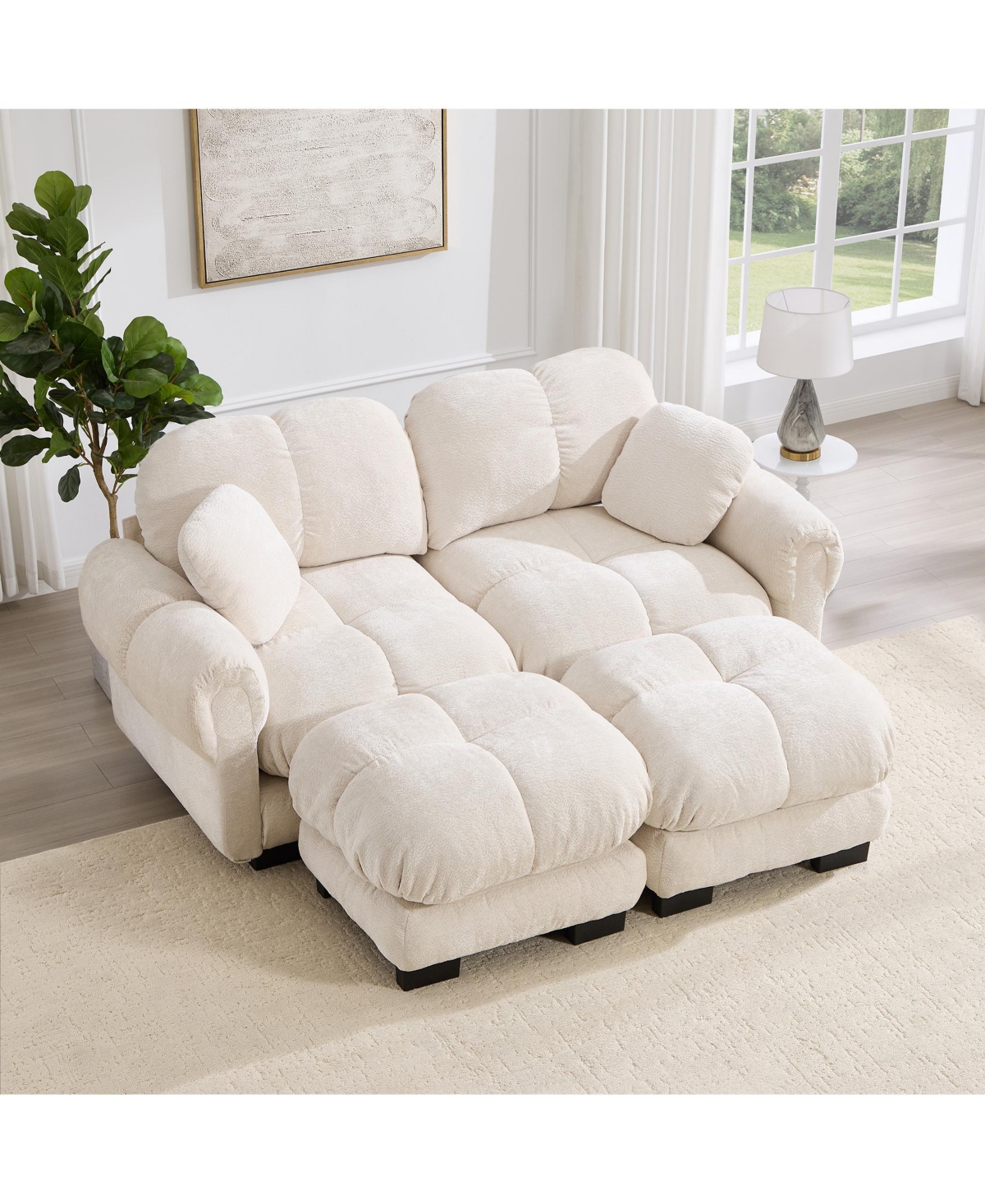 Click here for Boyel Living Chenille Cloud L-Shaped Loveseat Sofa... prices
