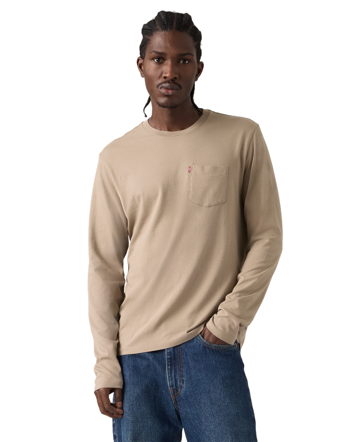 Click here for Levis Mens Long Sleeve Crewneck Pocket T-Shirt - F... prices