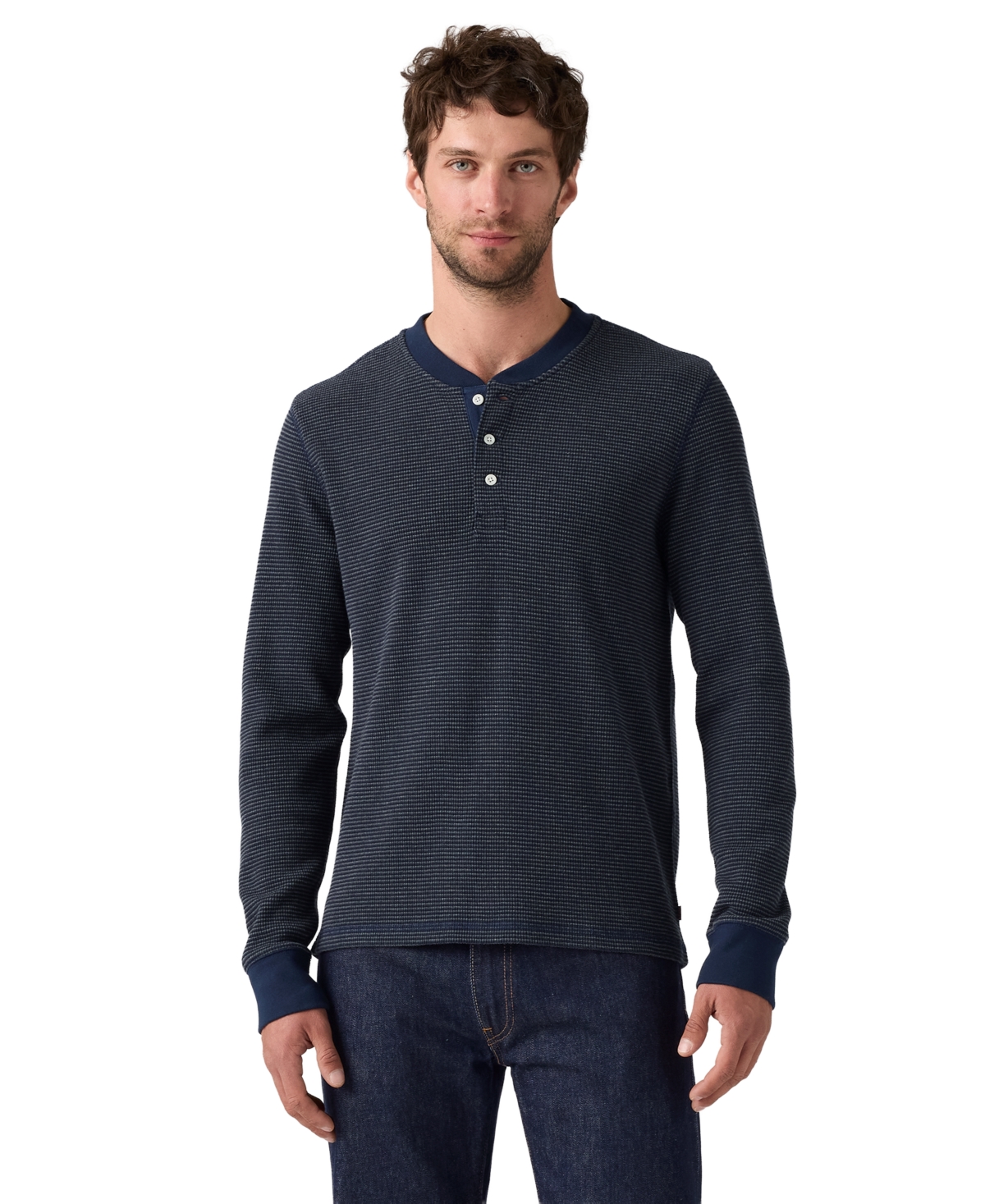 Click here for Levis Mens Long-Sleeve Thermal Henley Shirt - Stri... prices