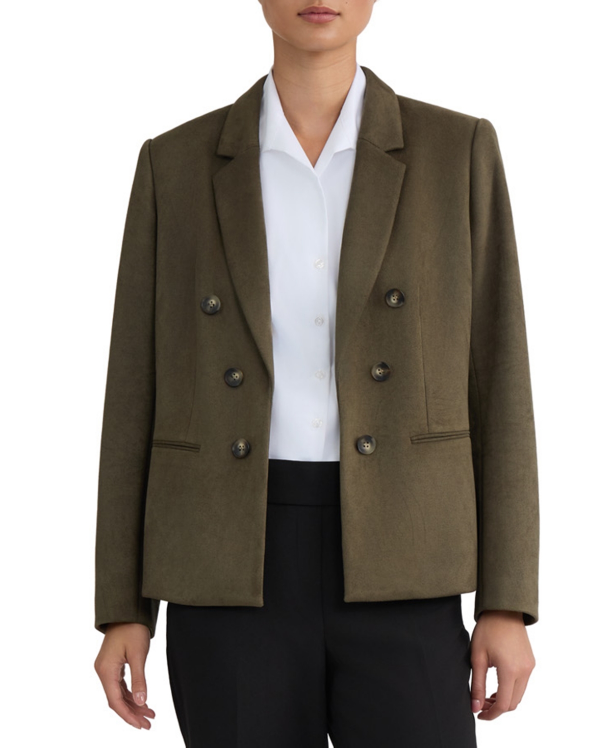 Click here for Jones New York Womens Double-Breasted Scuba Faux S... prices