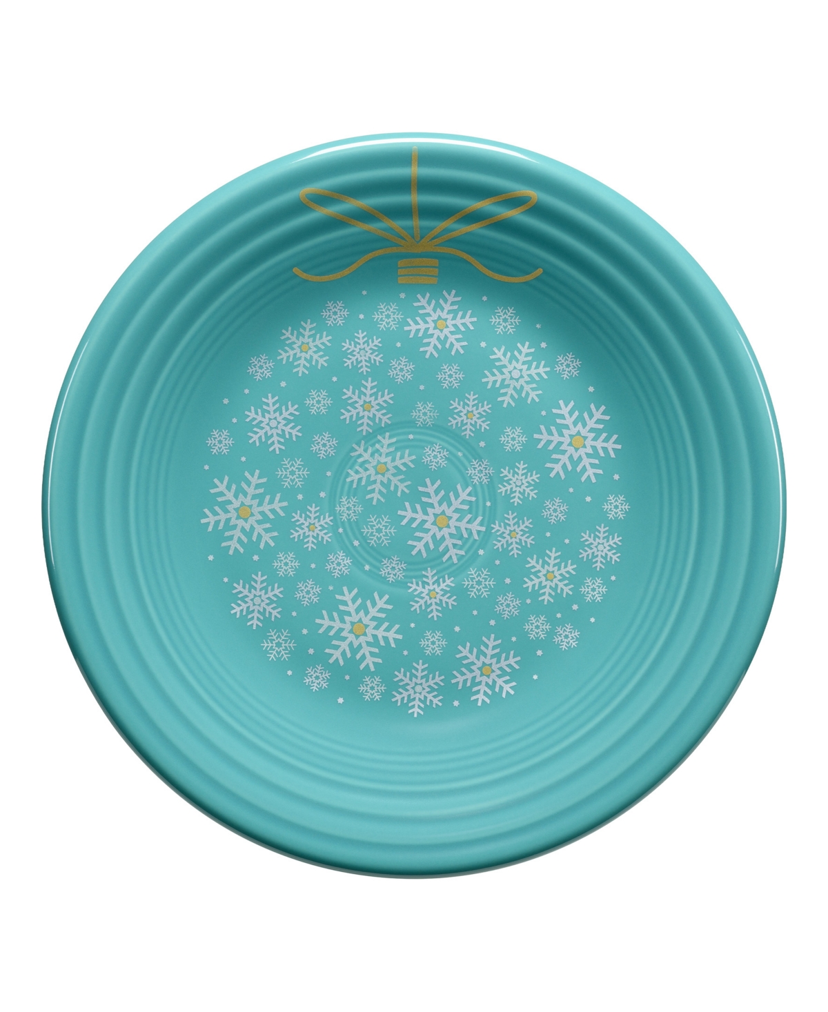 Click here for Fiesta Turquoise Snowflakes Luncheon 9 Ornament Pl... prices