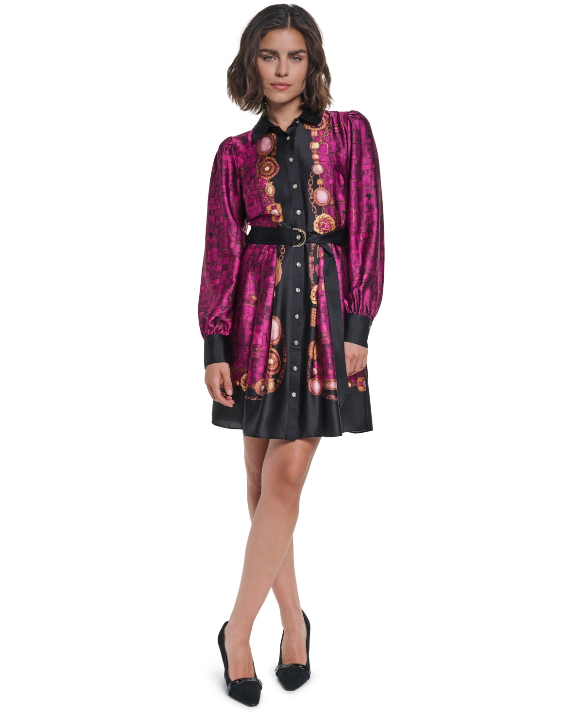 Click here for Karl Lagerfeld Paris Petite Long-Sleeve Collared A... prices