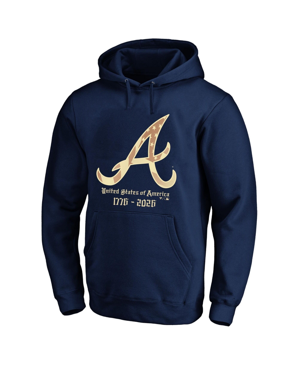 Click here for Fanatics Mens Navy Atlanta Braves Usa 1776-2026 Bi... prices