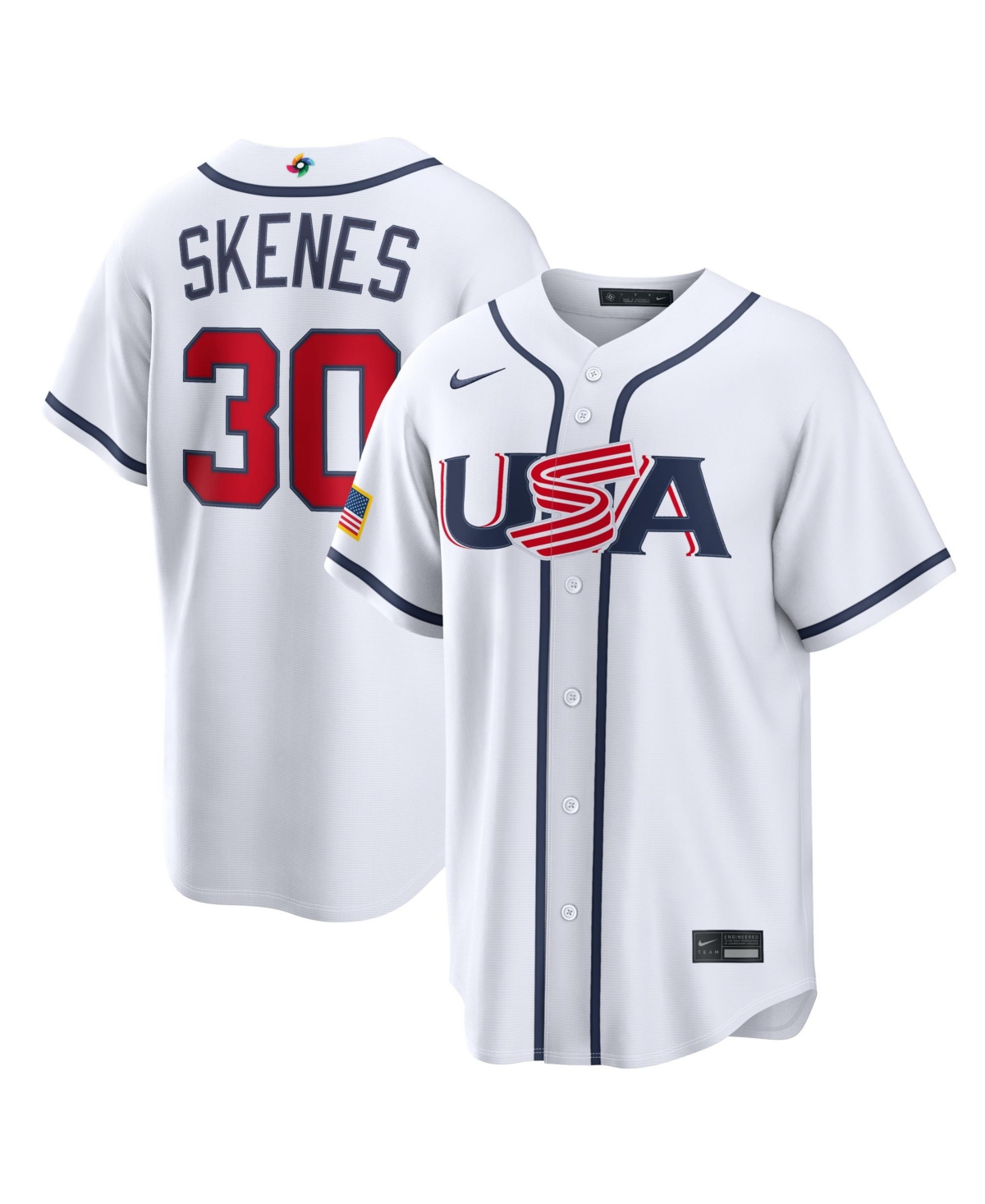 Click here for Nike Mens Paul Skenes White Usa Baseball 2026 Worl... prices