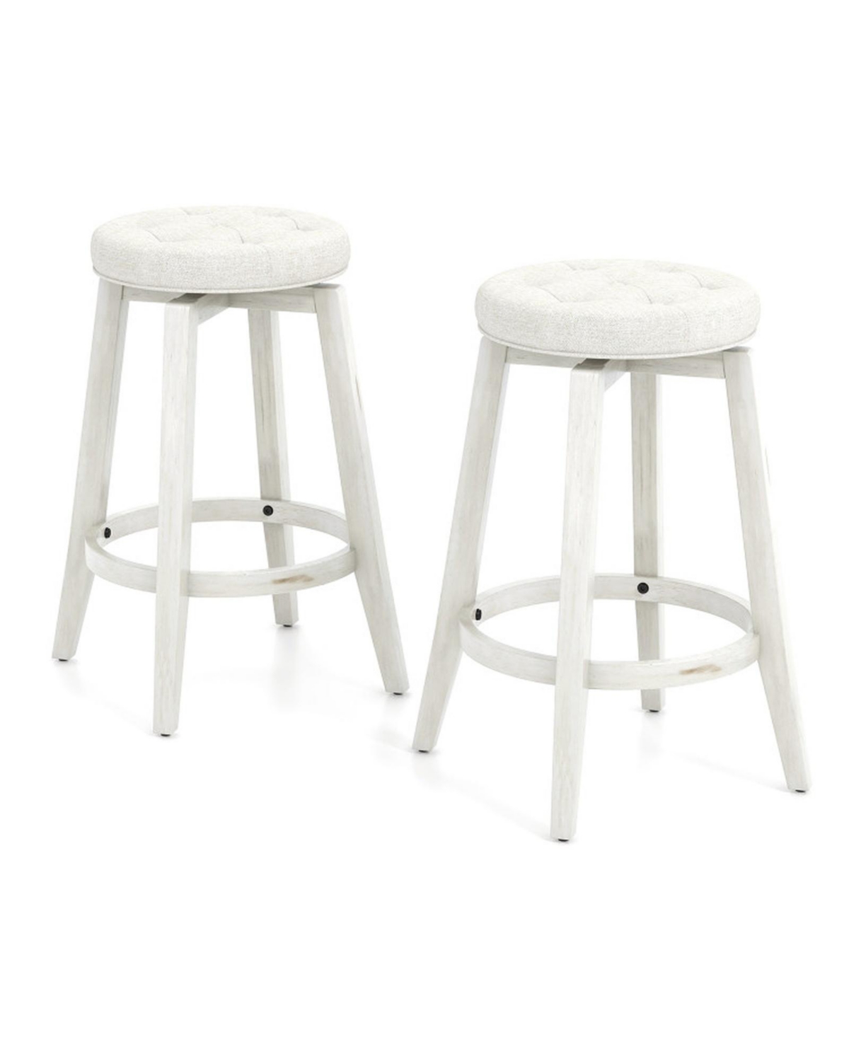 Click here for Gouun Set of 2 Upholstered Counter-Height Swivel B... prices