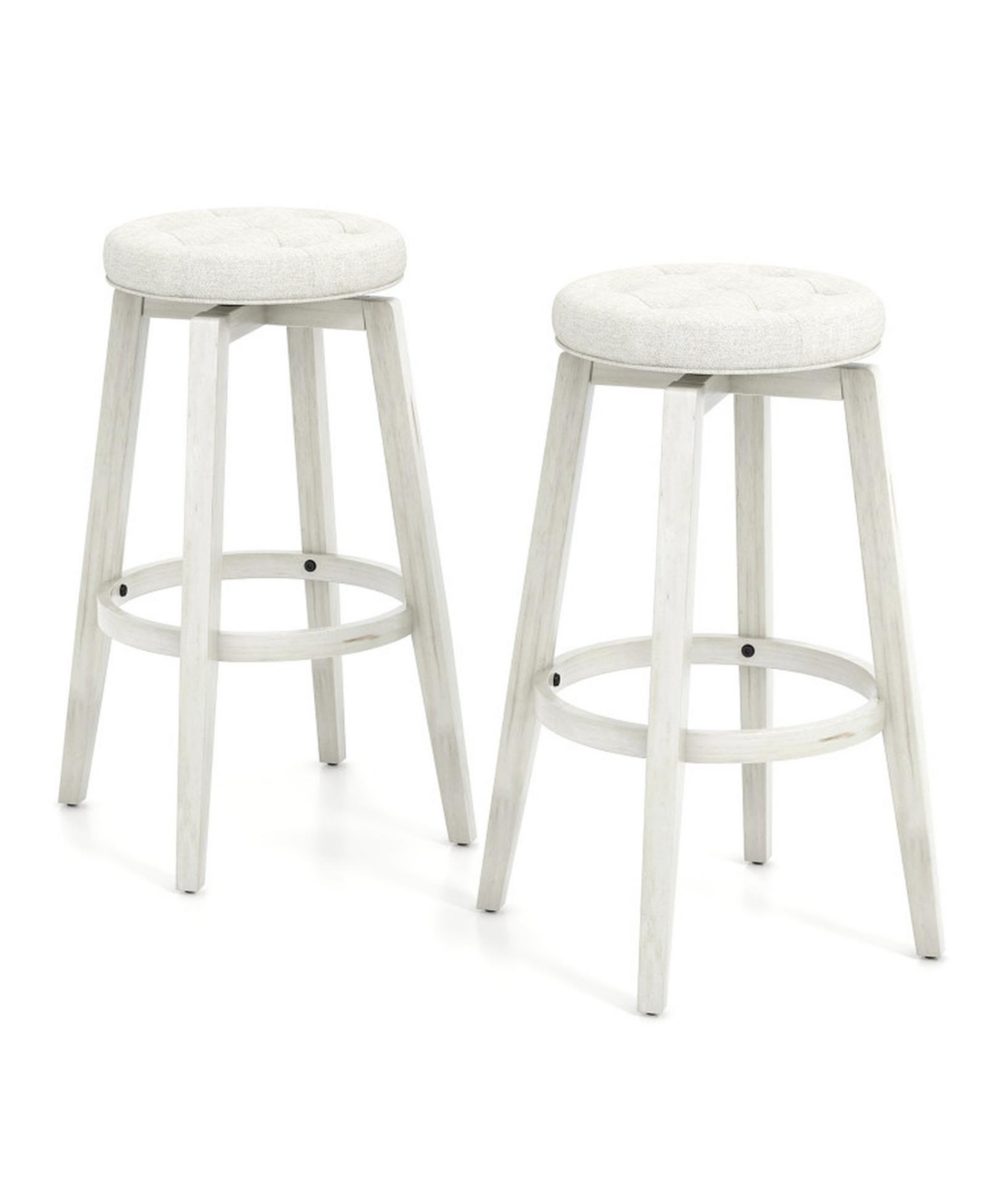 Click here for Gouun Set of 2 Upholstered Bar-Height Swivel Stool... prices