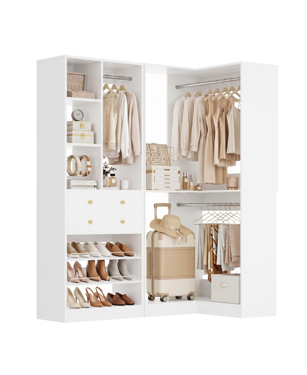 Click here for Aheaplus Corner Closet Organizer System Set with 2... prices