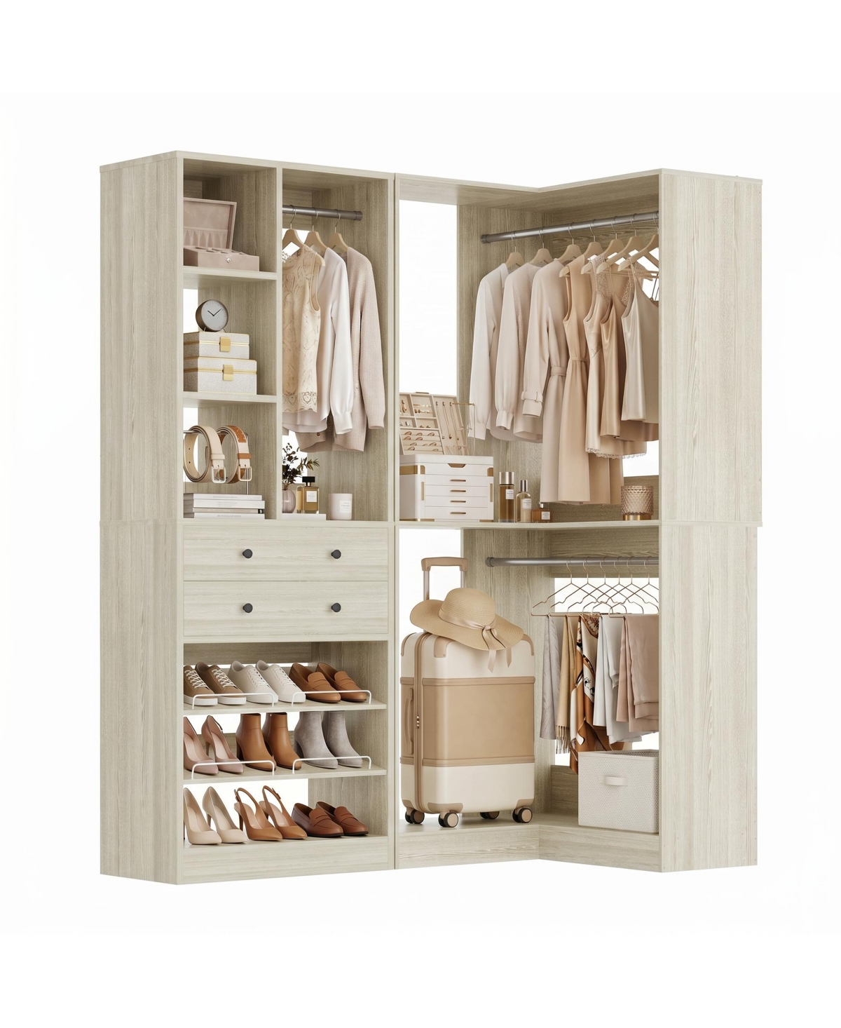Click here for Aheaplus Corner Closet Organizer System Set with 2... prices