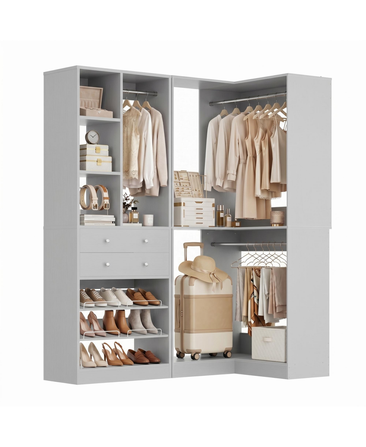 Click here for Aheaplus Corner Closet Organizer System Set with 2... prices