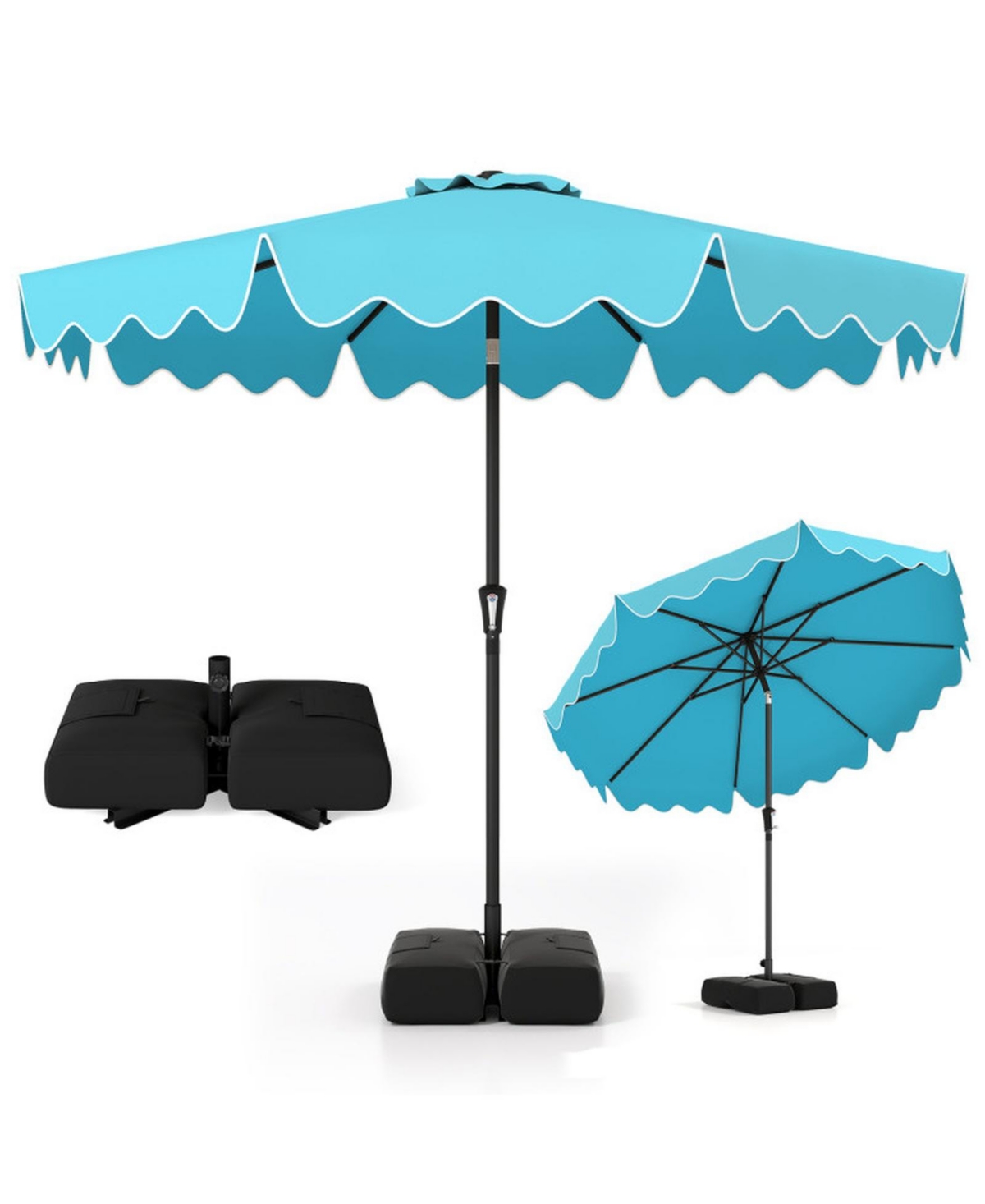 Click here for Gouun 9-Foot Patio Umbrella with Weighted Base and... prices