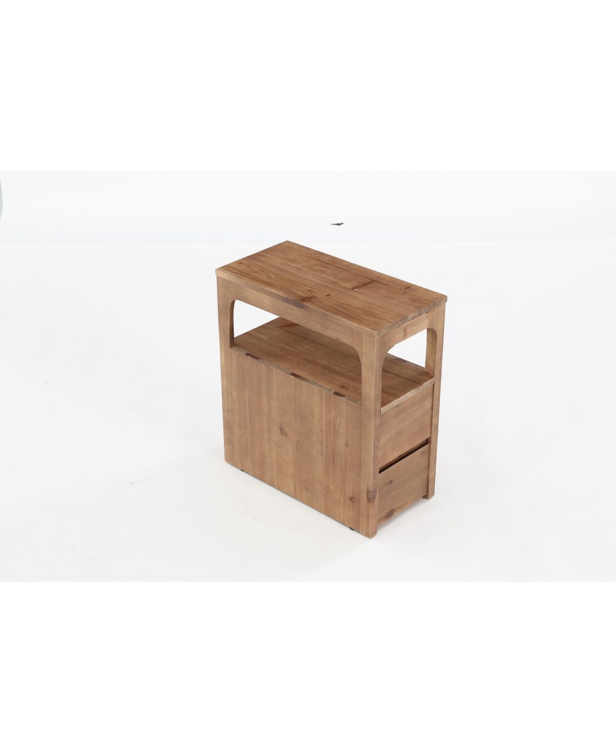 Click here for Tribesigns Narrow Solid Wood End Table with 2 Draw... prices