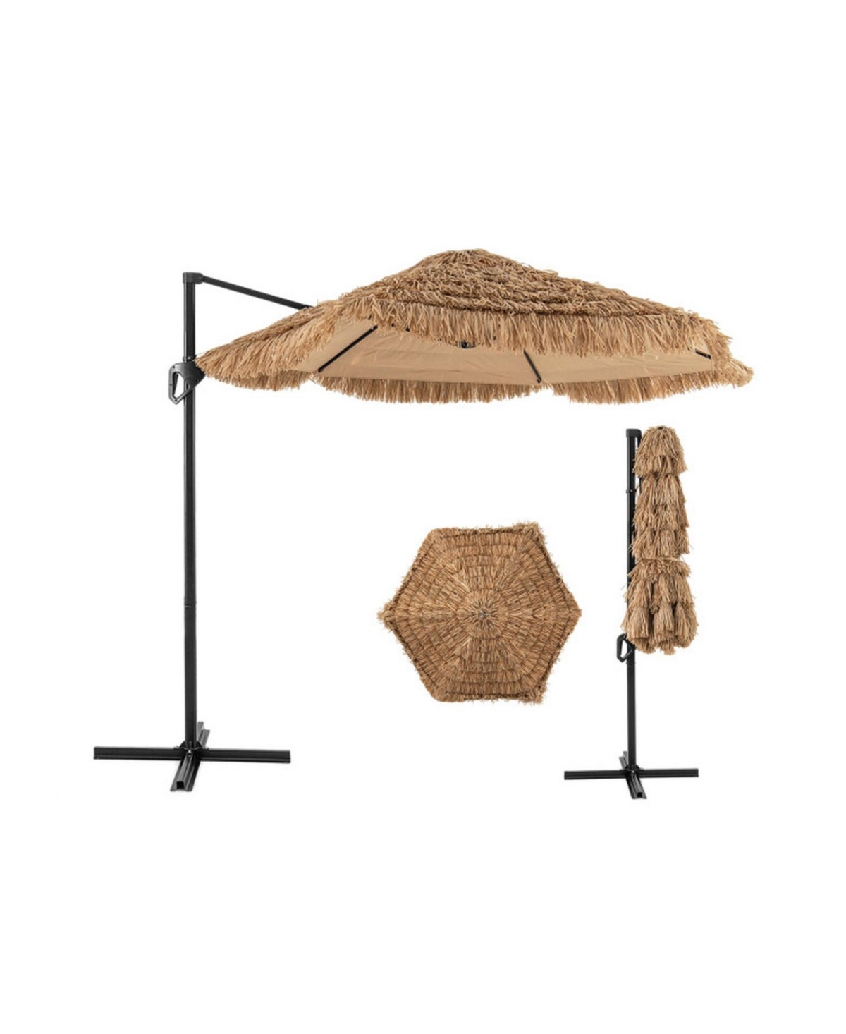 Click here for Gouun 9.5-Foot Cantilever Tiki Umbrella with Tropi... prices