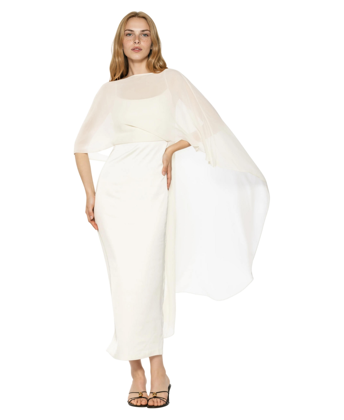 Click here for Alexia Admor Womens Cape-Sleeve Chiffon Overlay Bo... prices