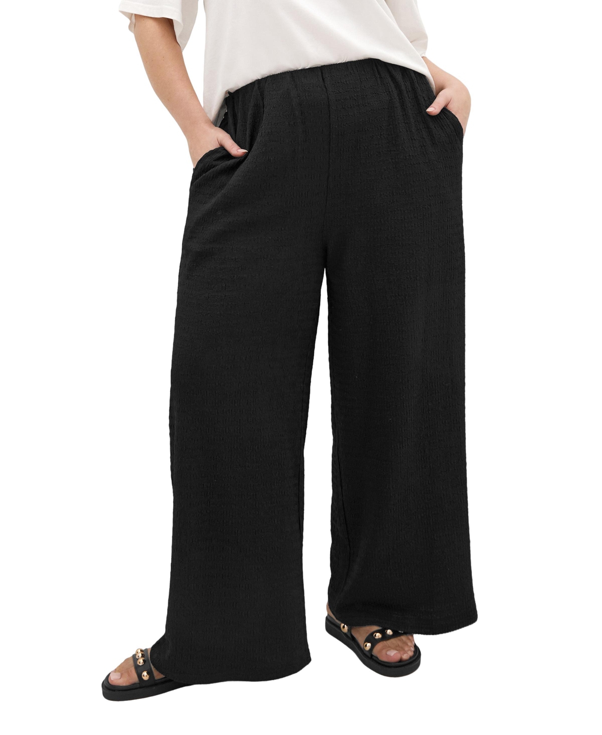 Click here for City Chic Plus Size Brianna Wide Leg Pant - Black prices