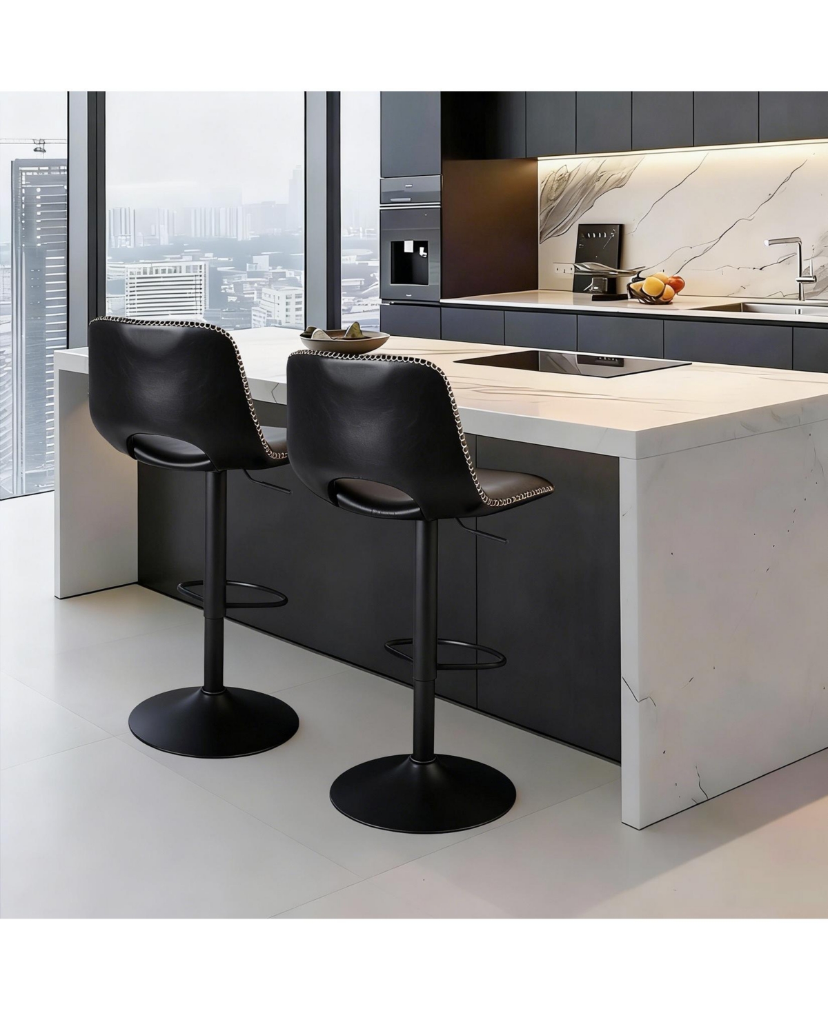 Click here for homfan Set of 2 Modern Adjustable Swivel Bar Stool... prices