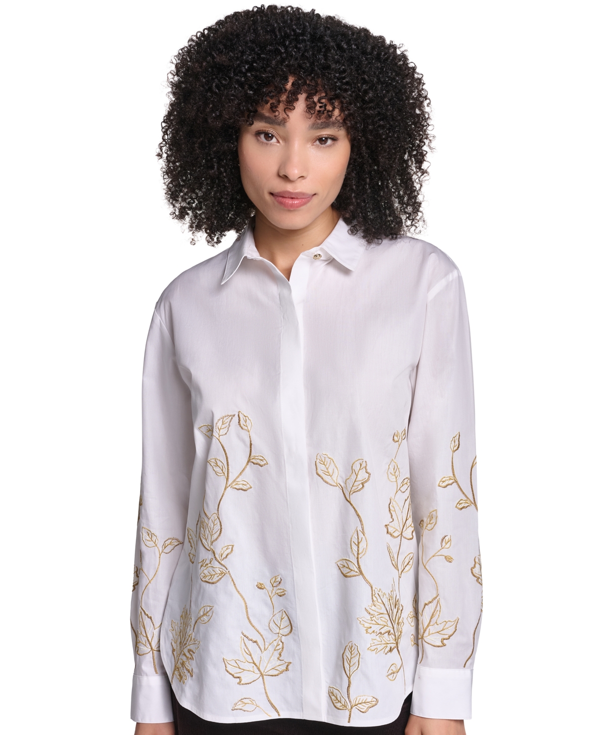 Click here for Karl Lagerfeld Paris Petite Floral Long-Sleeve But... prices