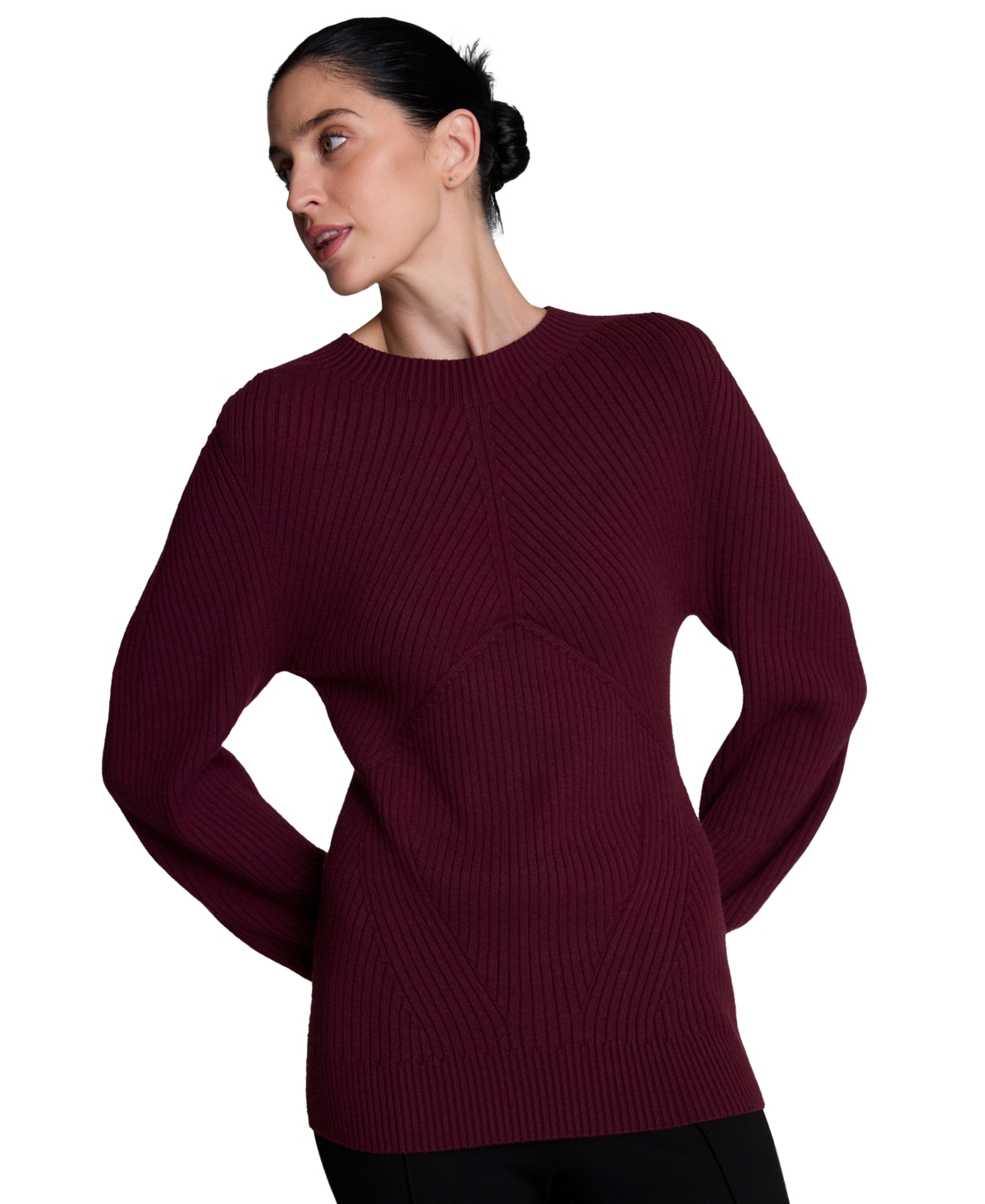 Click here for Kenneth Cole Womens Traveling Rib Mock Neck Ribbed... prices