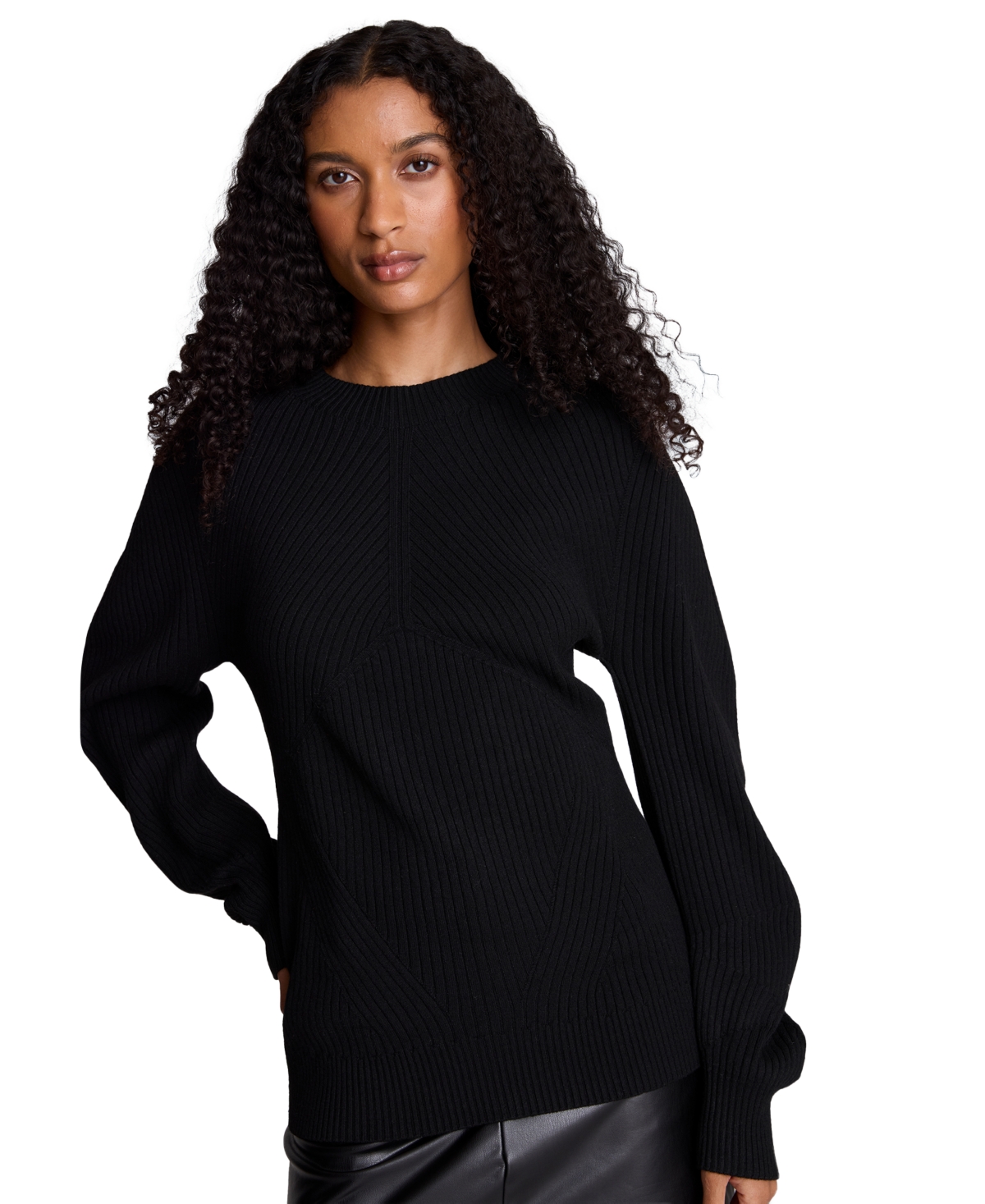 Click here for Kenneth Cole Womens Traveling Rib Mock Neck Ribbed... prices